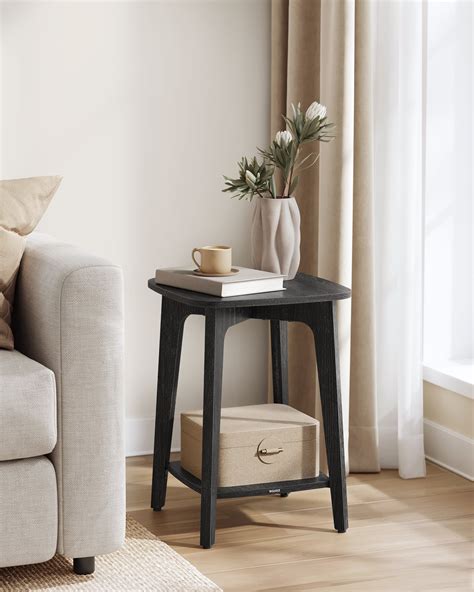 Side Table Small Square End Table With Lower Shelf Nightstand For