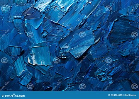 Abstract Blue Oil Painting Texture Background Stock Illustration