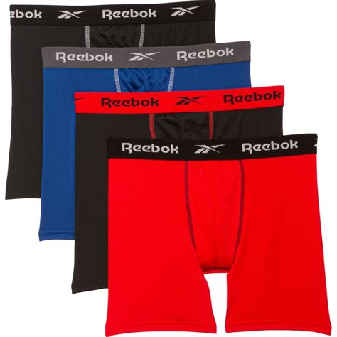 Reebok Mens Pack 4 231 Royal Red Medium Underwear X4 Boxer Brief