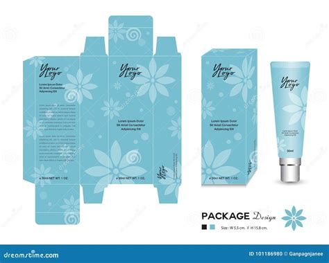 Cosmetic Packaging Template Blue Layout Vector Illustration 101186980