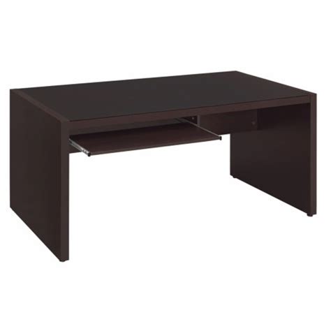 Classy Computer Desk With Keyboard Drawer Cappuccino Saltoro Sherpi