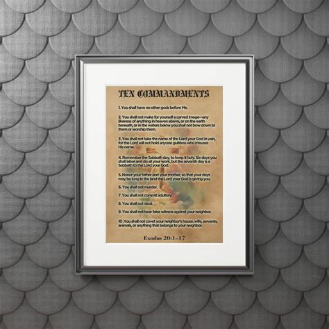 Ten Commandments Poster For Classroom Perfect Educational Decor Fine