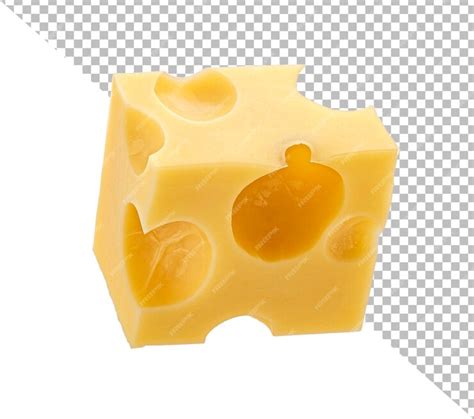 Premium Psd Swiss Cheese Cube Isolated On White Background