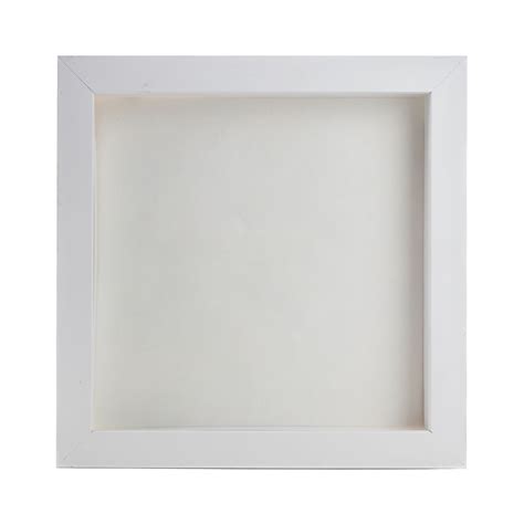 White Shadow Box Frame With White Acid Free Suede Backing Poster