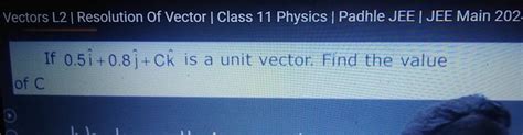 Vectors L2 Resolution Of Vector Class 11 Physics Padhle Jee Jee M