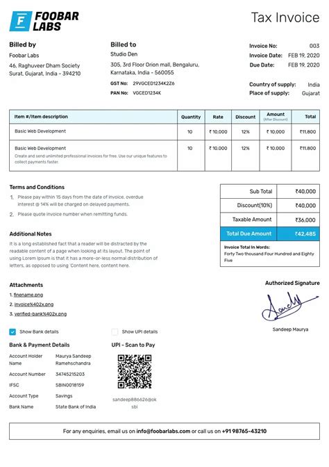 Invoice Format Templates Customize Print And Email Refrens
