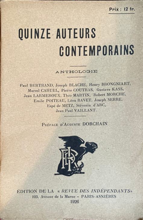 Quinze Auteurs Contemporains