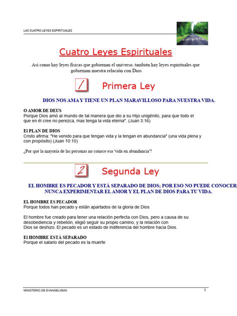 Las 4 Leyes Espirituales Pdf Cristo Título Oración