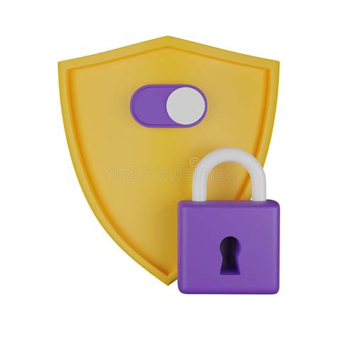 3d Shield Secure Icon Password Lock Authentication Render Concept Secret Personal Data