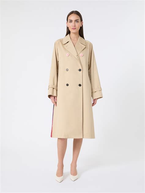 Water Repellent Gabardine Trench Coat With Print Plum Weekend Max Mara