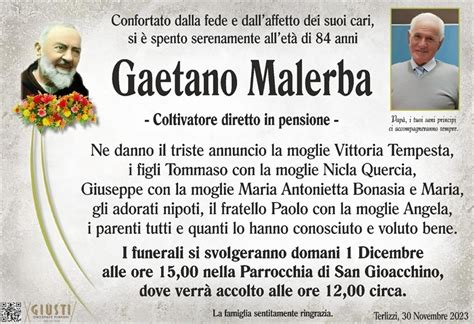 Gaetano Malerba Terlizzi Necrologi Web