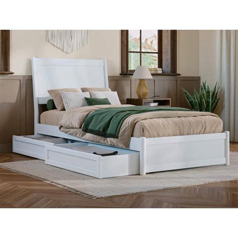Afi Casanova White Solid Wood Frame Twin Xl Platform Bed With Panel