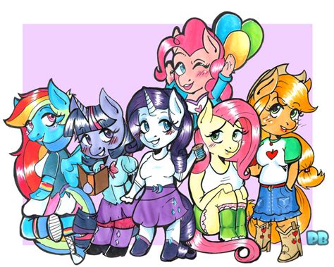 Mane Six Anthro Chibis By Pbdrewthat On Deviantart