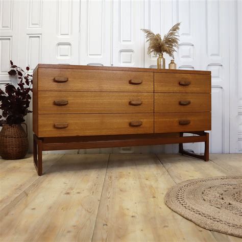 Vintage G Plan Quadrille Teak Chest Of Drawers 2303c Mustard Vintage