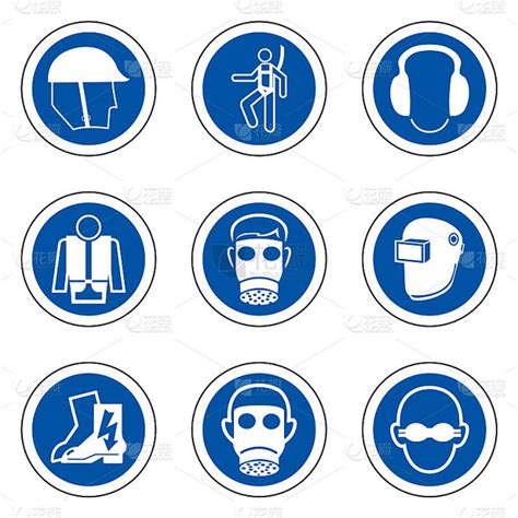 必需的个人防护设备ppe符号，安全图标隔离在白色背景，矢量插图eps10