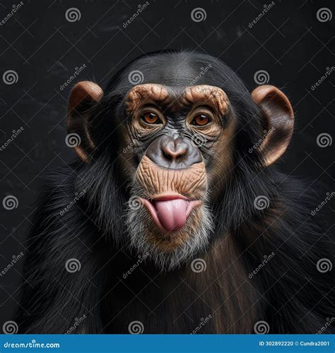 Funny Chimpanzee Illustration Isolated On White