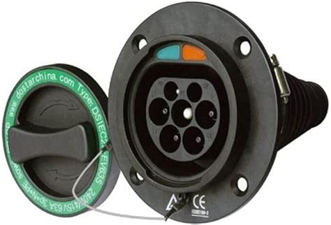 Type 2 Male Ev Socket Ev Inlet Electric Car Side Socket 11kw 22kw Electric Vehicle Ac Ev