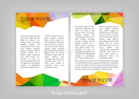 Colorful Triangular Polygonal Geometric Flyer Design Stock Vector