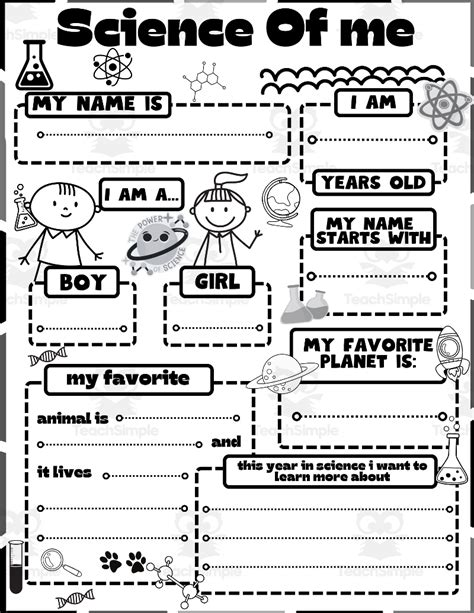 Science Activity All About Me Science By Teach Simple