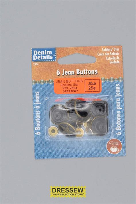 Jean Buttons Soldiers Star Antique Gold Dressew Supply Ltd