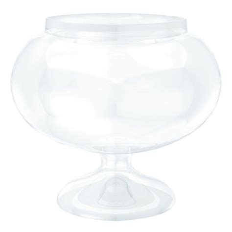 Candy Pedestal Jar Short Round Clear Plastic Party Supplies Online
