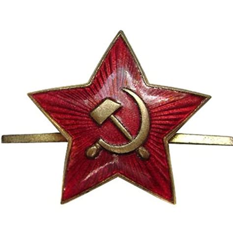 Brass And Enamel Soviet Red Star Hat Insignia Rkka Badge Soviet Power