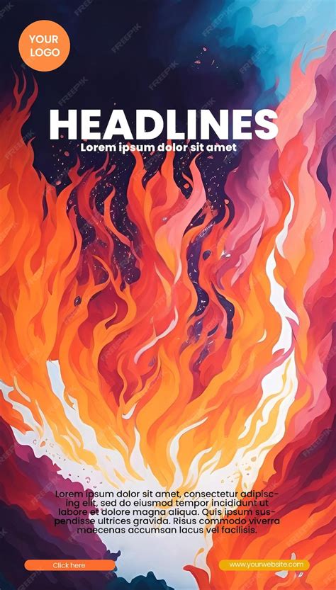 Premium Psd Flyer Design With Fire Illustration