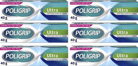 Poligrip Denture Fixative Cream Ultra 40g Pack Of 6