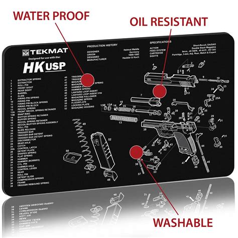 Tekmat Heckler And Koch Usp Gun Cleaning Mat Us Patriot