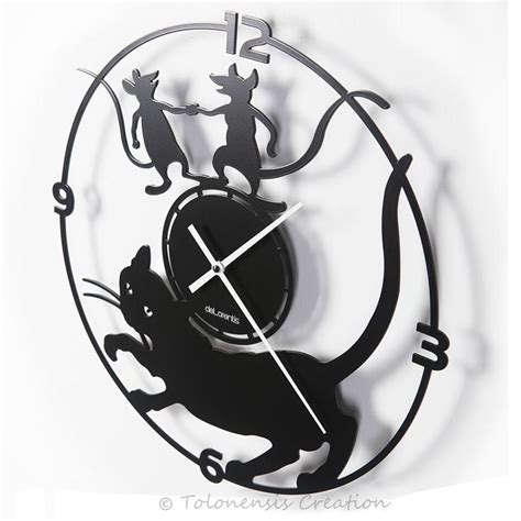 The Cat Clock 40 Cm