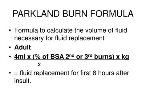 Parkland Formula Burns Examples Dbqzp