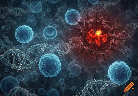 A Microscopic View Of A Large Spiky Red Cell Amidst Numerous Lighter