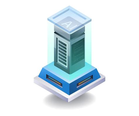 Artificial Intelligence Technology Data Server Concept Flat Isometric