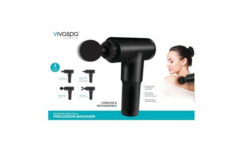 Vivaspa Handheld Deep Tissue Percussion Massager W 4 Attachments Groupon