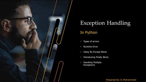 Exception Handlingand Error Handling In Python Pptx
