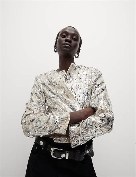 Buy Embellished Cropped Jacket At Marks And Spencer