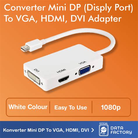 Jual Converter Mini Display Port Dp To Dvi Hdmi Vga 3in1 Konverter Shopee Indonesia