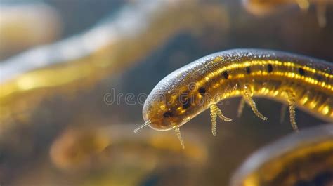 Microscopic View Of Nematodes In Detail Stock Illustration