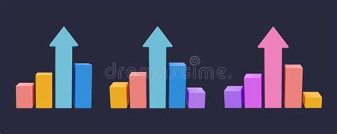 3d Blank Bar Graph Template Set Bar Chart Mock Up Data Analysis Colorful Set Of Statistic Bar