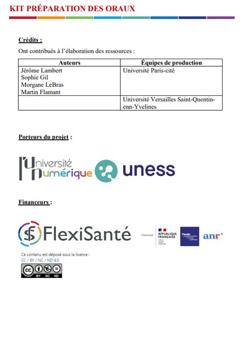 Kit Oraux Université Paris Cité Moodle Université Numérique