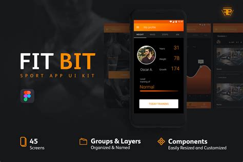 Fit Bit Sport Ui Kit Ui Kits And Libraries ~ Creative Market