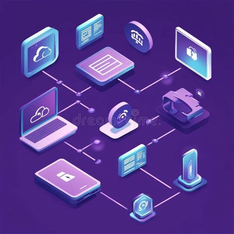 Isometric 3d Vector Concept Illustration Of Cloud Computing And Data