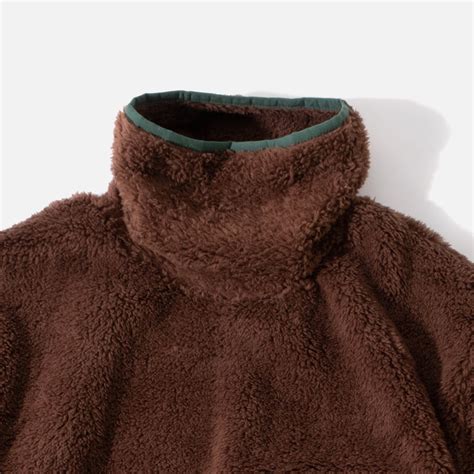 Sexhippies Longpile Turtleneck Fleece In Dark Teddy Blues Store