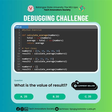 🚨 Debugging Challenge Alert 🤔 Tech Innovators Society Facebook