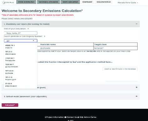 Section 1 Of The Secondary Emissions Calculation Tab Mandatory