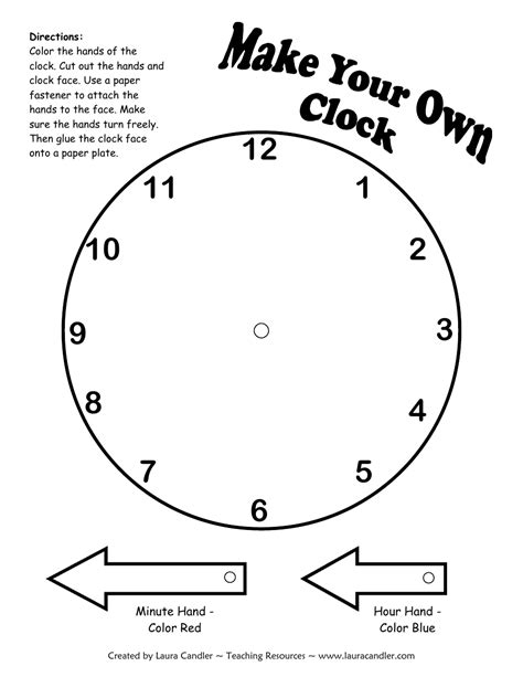 Clock Face Template Laura Candler Download Printable Pdf Templateroller