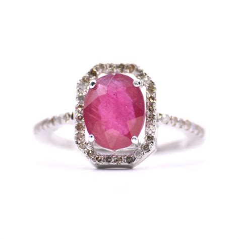Ring Platinum 362ct Tw Diamond Natural Ruby Pink Ruby Of