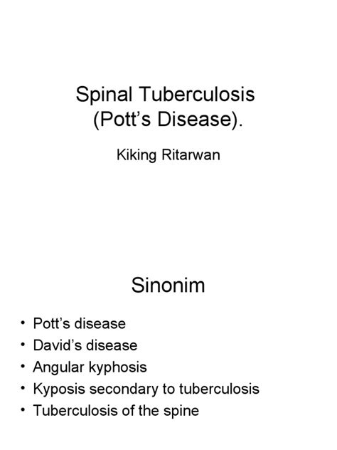 Pdf Spinal Tuberculosis Potts Disease Dokumentips