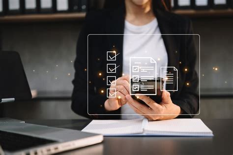 Premium Photo Checklist And Filling Survey Form Online Document