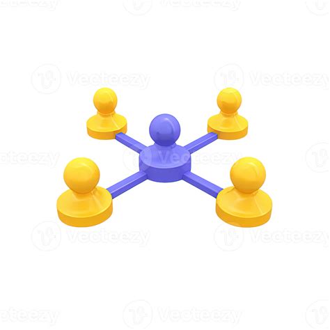 3d Network Hub Switch With Connected Nodes People Users For Communication Social Networking